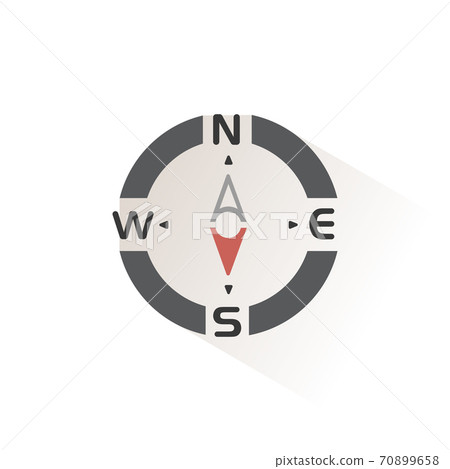 Compass. South direction. Isolated color icon.... - Stock Illustration ...