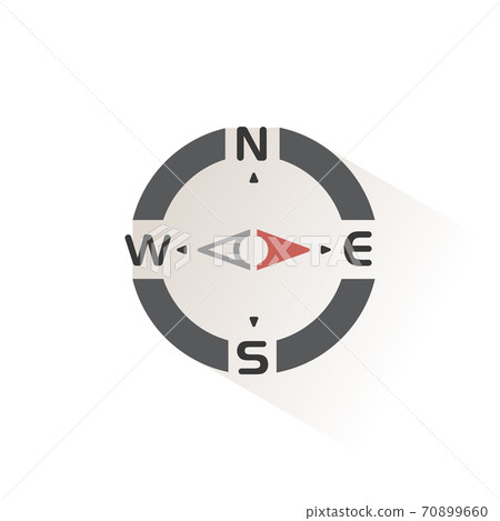 Compass. East direction. Isolated color icon.... - Stock Illustration ...