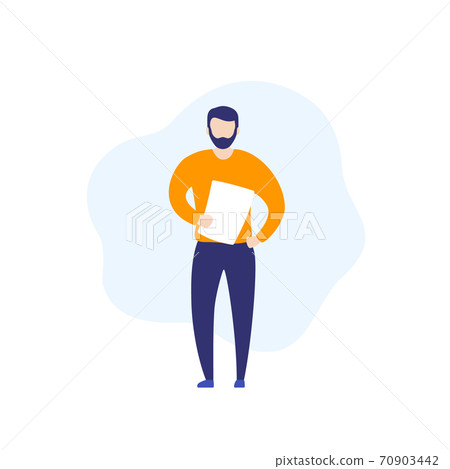 man with list of paper, vector - Stock Illustration [70903442] - PIXTA