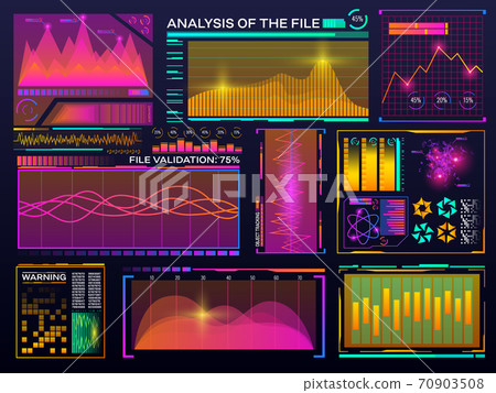 Data visualization set. HUD color interface.... - Stock Illustration ...