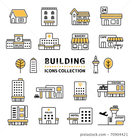 Building facility icon set - Stock Illustration [70904421] - PIXTA