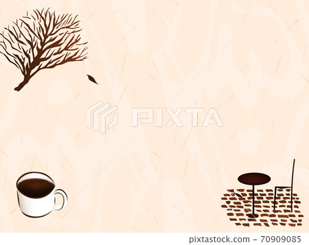 Cafe table and tree background (cafe image... - Stock Illustration ...