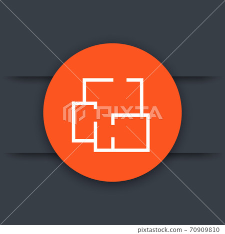 Home plan, apartment layout vector icon - Stock Illustration [70909810 ...