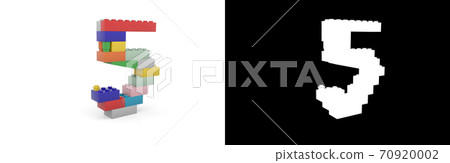 Number five (number 5) from building bricks - Stock Illustration ...