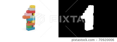 Number one (number 1) from building bricks - Stock Illustration ...