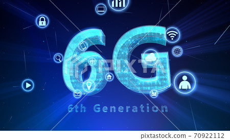 6G Technology Icon Network Symbol Internet... - Stock Illustration ...
