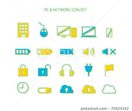 PC and network related vector illustration icon... - Stock Illustration ...