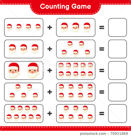 Counting game, count the number of Santa Claus... - Stock Illustration ...