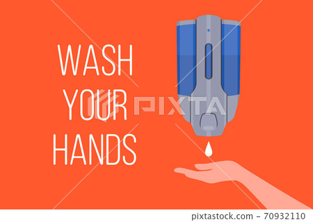 Vector Background. Pump Hand Wash. Hand and... - Stock Illustration ...