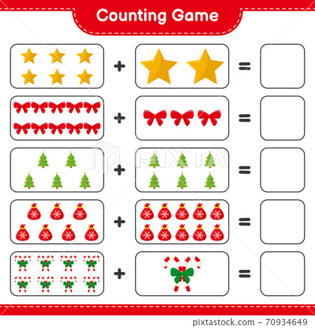 Counting game, count the number of christmas... - Stock Illustration ...
