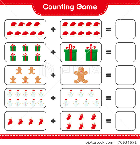 Counting game, count the number of christmas... - Stock Illustration ...