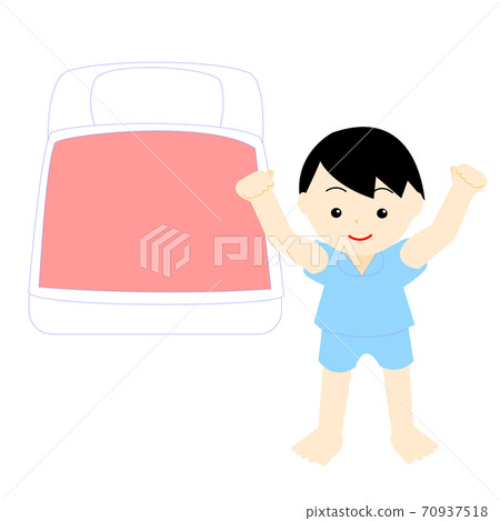 A boy who gets up and stretches - Stock Illustration [70937518] - PIXTA