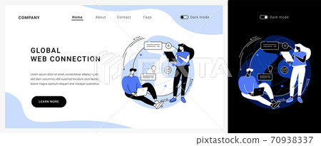 Global web connection vector concept landing page. - Stock Illustration ...