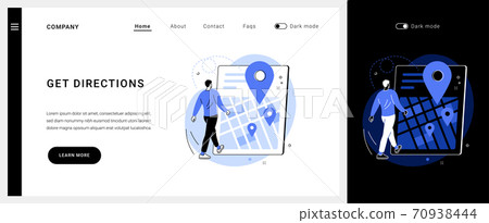 Get directions vector concept landing page. - Stock Illustration ...