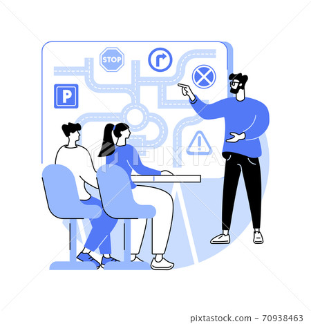 Driving lessons abstract concept vector... - Stock Illustration ...