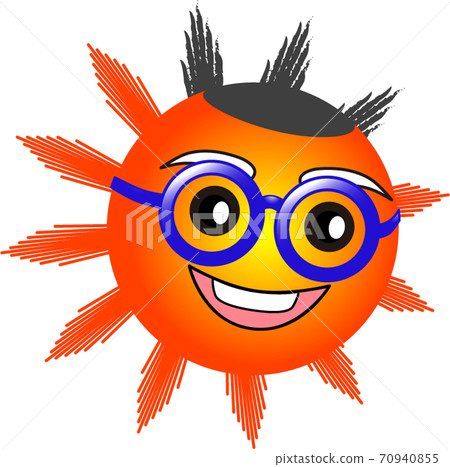 solar, sun, cartoon character - Stock Illustration [70940855] - PIXTA