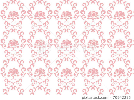 Damask pattern pink rose - Stock Illustration [70942255] - PIXTA