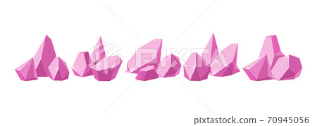 Crystals broken into pieces. Big set of smashed... - Stock Illustration ...