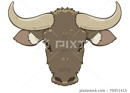 Cow front face illustration - Stock Illustration [70951415] - PIXTA