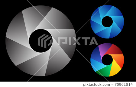 7 segments circle with gradient. Art metallic... - Stock Illustration ...