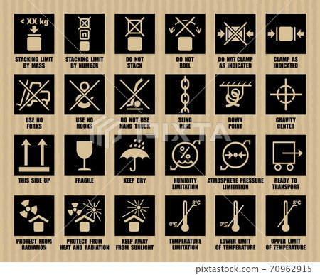 Full vector set of ISO transportation symbols... - Stock Illustration ...