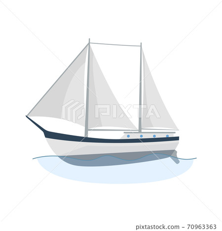 Sea sailboats ship of water carriage and... - Stock Illustration ...