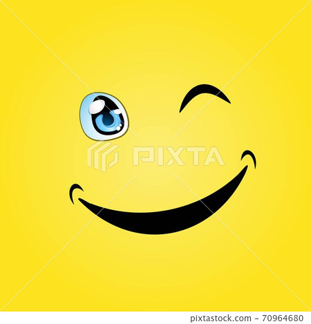 Yellow smile wink background - Stock Illustration [70964680] - PIXTA