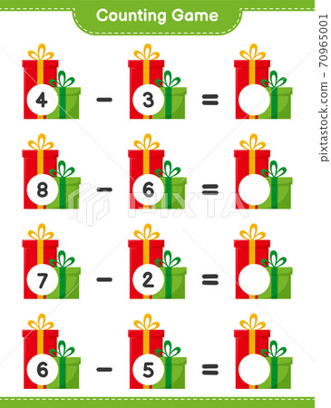 Counting game, count the number of Gift Boxes... - Stock Illustration ...