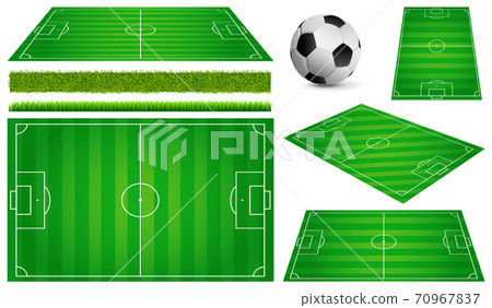 Classic football field with two-tone green coating - Stock Illustration ...