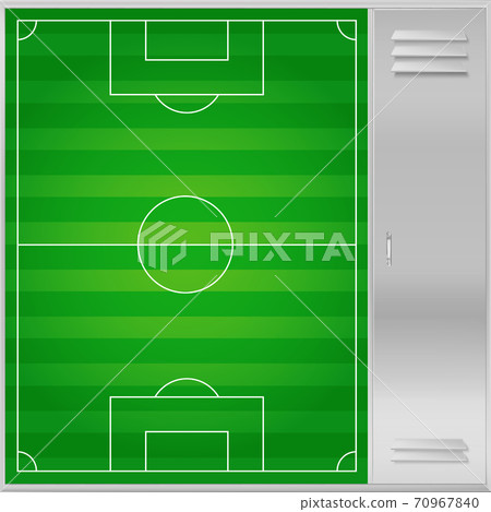 Classic football field with two-tone green coating - Stock Illustration ...