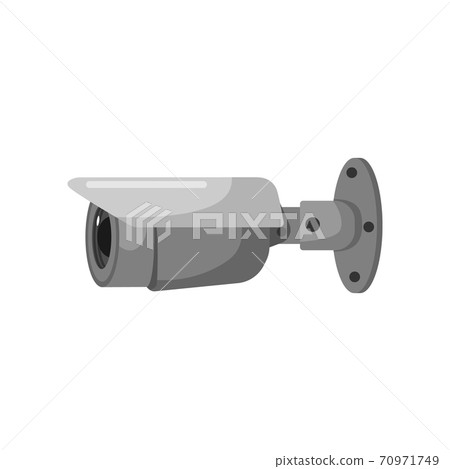 Oval gray security camera on a white... - Stock Illustration [70971749 ...