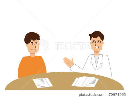 A doctor and a convincing man to explain - Stock Illustration [70971963 ...