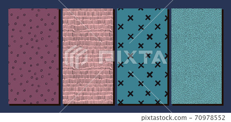 Vector set of hand drawn card patterns, doodle... - Stock Illustration ...