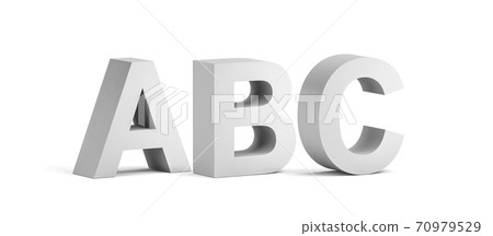 ABC, white bold letters isolated on white... - Stock Illustration ...