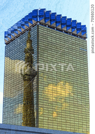 "Tokyo Sky Tree" colored pencil drawing style... - Stock Illustration ...