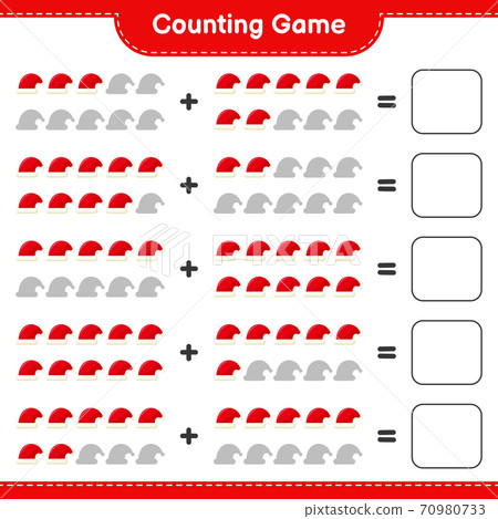 Counting game, count the number of Santa Hats... - Stock Illustration ...