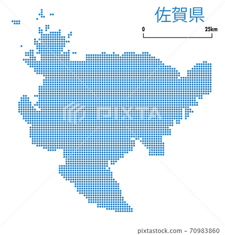 Detailed map of Saga Prefecture Kyushu region |... - Stock Illustration ...