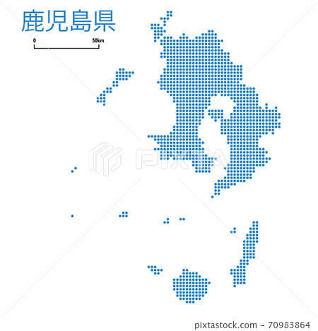 Detailed map of Kagoshima Prefecture... - Stock Illustration [70983864 ...
