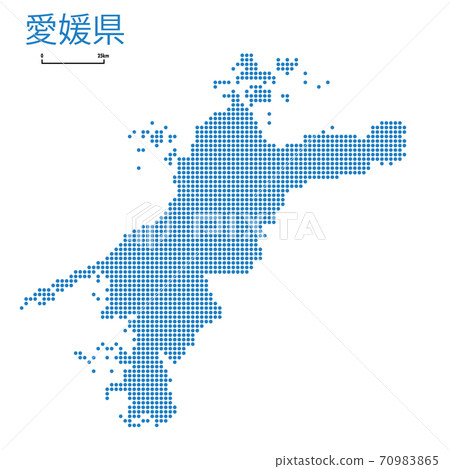 Detailed map of Ehime Prefecture Shikoku region... - Stock Illustration ...
