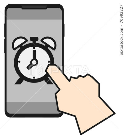 Illustration of setting a timer on a smartphone - Stock Illustration ...