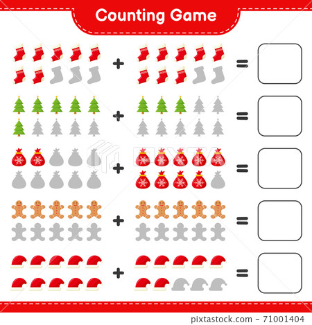 Counting game, count the number of christmas... - Stock Illustration ...