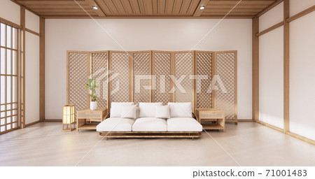 partition japanese on room tropical interior... - Stock Illustration ...