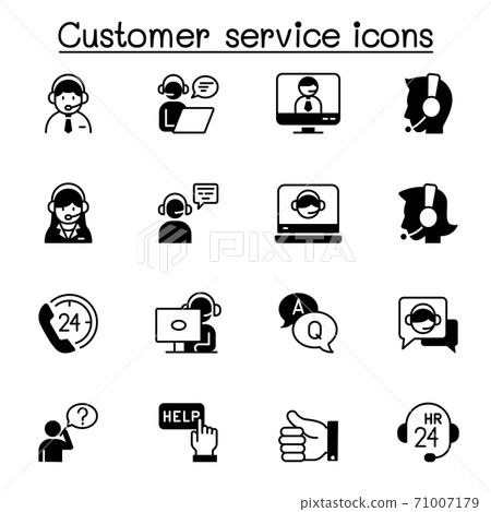 Set of Customer service related vector icons.... - Stock Illustration ...