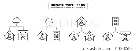 Telework icon business home - Stock Illustration [71008592] - PIXTA