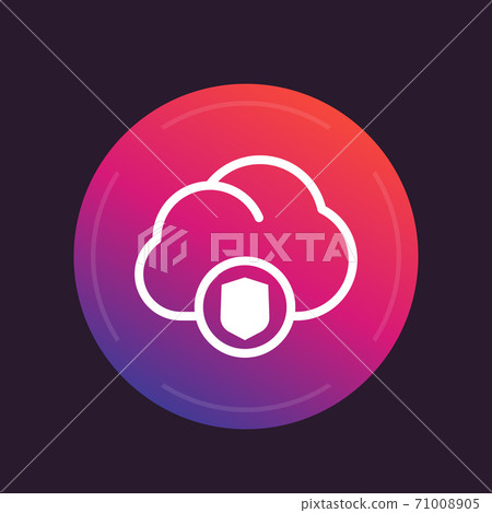 secure cloud vector icon - Stock Illustration [71008905] - PIXTA