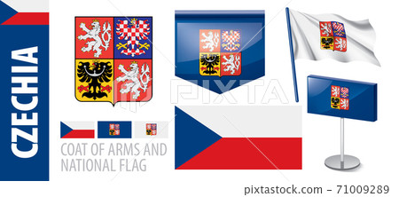Vector set of the coat of arms and national... - Stock Illustration ...