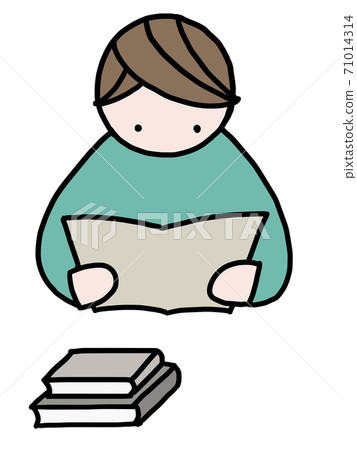 Hand-drawn illustrations of children reading - Stock Illustration ...