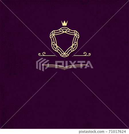 Monogram frame template in the form of shield.... - Stock Illustration ...