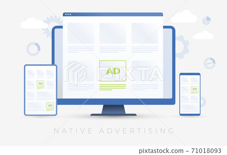 Native Advertising concept illustration - Stock Illustration [71018093 ...