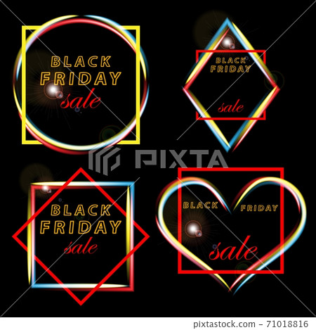 Set Black Friday sales frames of the various... - Stock Illustration ...